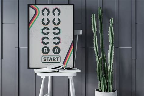Konami Code Poster Contra Code Art Gaming Room Wall Decor Etsy