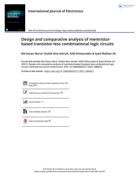 Pdf Design And Comparative Analysis Of Memristor Based Transistor