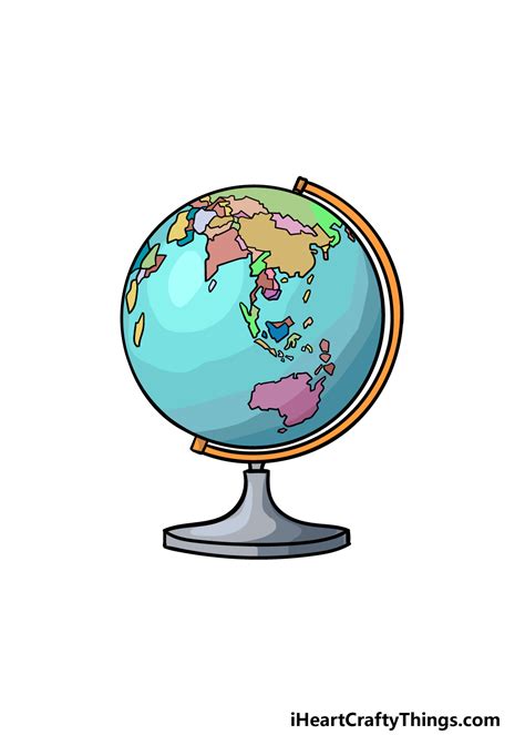 Easy Globe Coloring Page Easy Drawing Guides