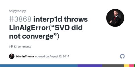Interp D Throws LinAlgError SVD Did Not Converge Issue Scipy Scipy GitHub