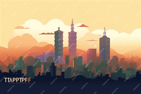 Premium Photo Taipei Skyline Detailed Silhouette Trendy Vector Illustration