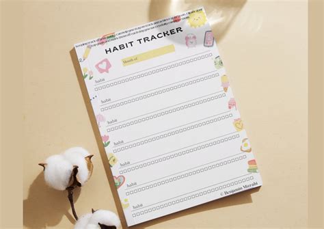 Habit Tracker Cute Template Goal Tracker Mindfulness Planner Daily