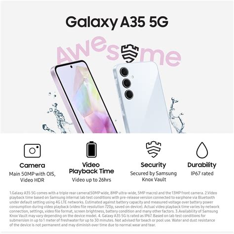 Samsung Galaxy A35 5g Smartphone 6128gb Lila Elgiganten