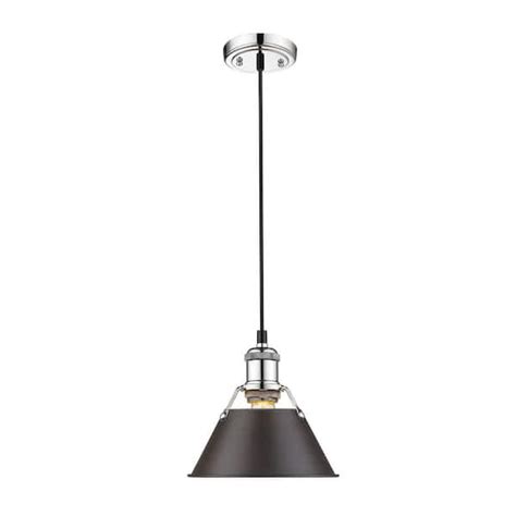 Golden Lighting Orwell 1 Light Chrome With Rubbed Bronze Shade Mini