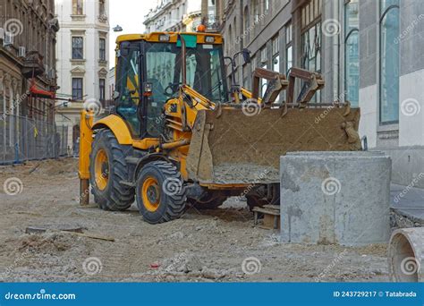 Backhoe Loader Digger Stock Image Image Of Concrete 243729217