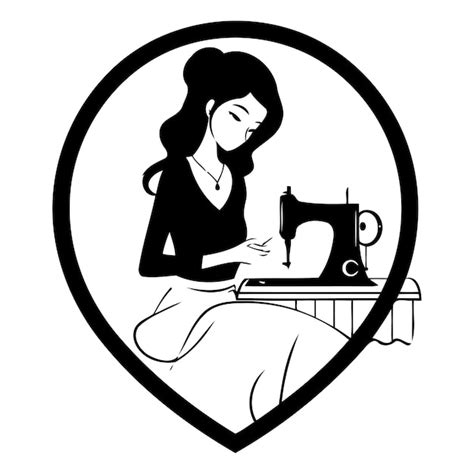 Premium Vector Vector Illustration Of A Woman Sewing On A Sewing