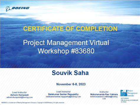souvik saha on linkedin boeing projectmangement workshop