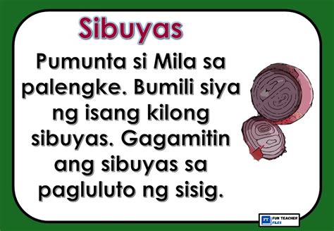 Filipino Reading Passages Set 11 Gulay Fun Teacher Files