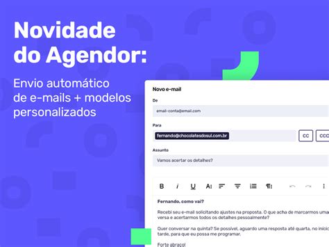 envio automático de e mails novidade do agendor [com modelos prontos