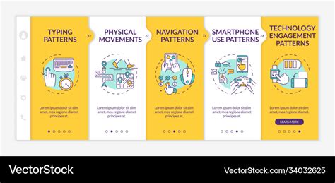 Behavior Metrics Elements Onboarding Template Vector Image