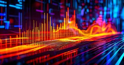 Dynamic Graph With Fluctuating Data Points In Vibrant Colors Stock