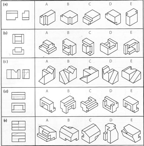 Beginner Orthographic To Isometric Drawing Exercises