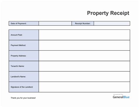 Property Receipt Templates