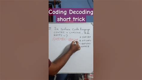 Coding Decoding Short Trick Youtube