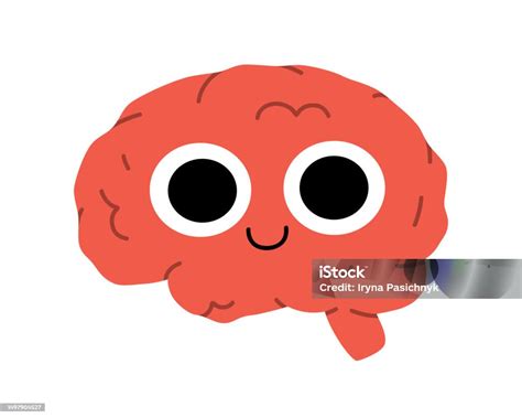 Human Brain With Smiling Face Illustration Stock Illustration