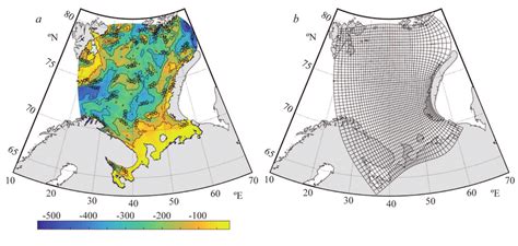 Model Domain Bathymetry A And Horizontal Computational Grid B