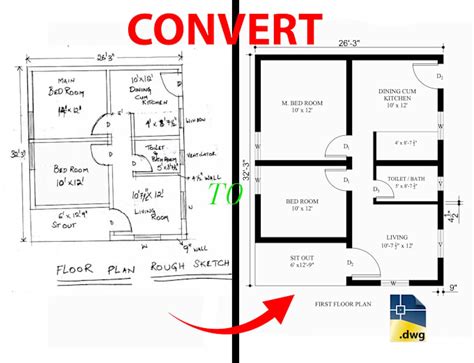 Convert Pdf Image Hand Sketch Or Redraw In Autocad Dwg Dfx
