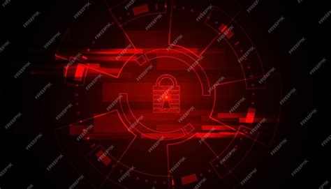 Premium Vector Abstract Circle Digital Cyber Security Padlock Connection And Communication