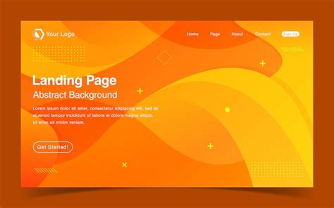 Premium Vector | Website landing page template with orange gradient background