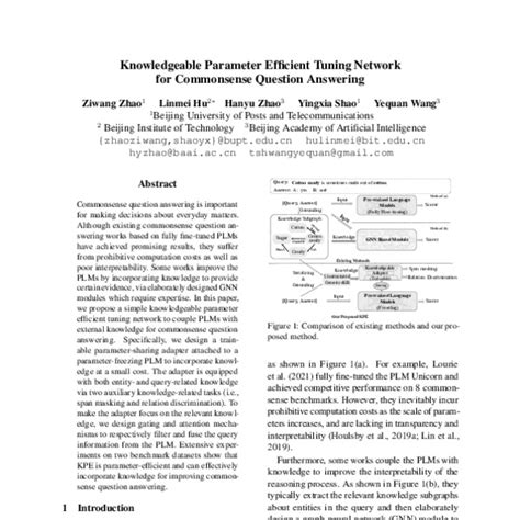 Knowledgeable Parameter Efficient Tuning Network For Commonsense