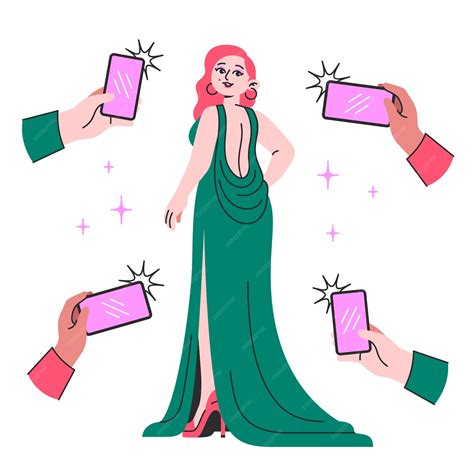 Celebrity Concept Illustration Premium Vector