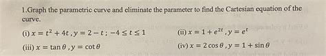 Solved Graph The Parametric Curve And Eliminate The Chegg
