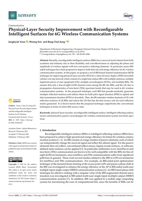 Pdf Physical Layer Security Improvement With Reconfigurable Intelligent Surfaces For 6g