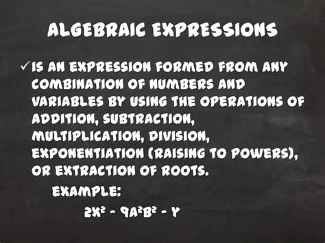 Mathematics Algebraic Expressions And Polynomials Pptx Computing