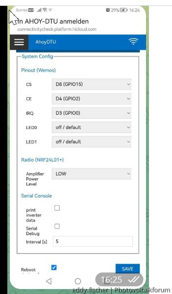 Ahoy Dtu System Setting Nrf24l01 Is Not Connected Sonstiges