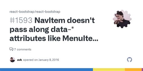 Navitem Doesnt Pass Along Data Attributes Like Menuitem Does · Issue