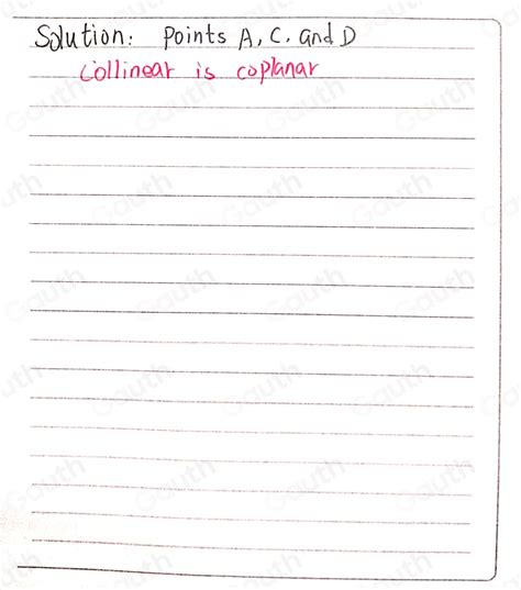 Solved Plane His Shown Which Points Are Coplanar And Noncollinear Points A And D Points C And
