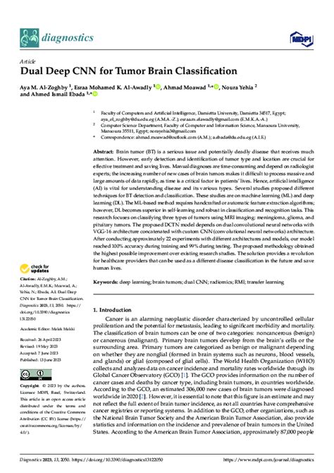 Pdf Dual Deep Cnn For Tumor Brain Classification