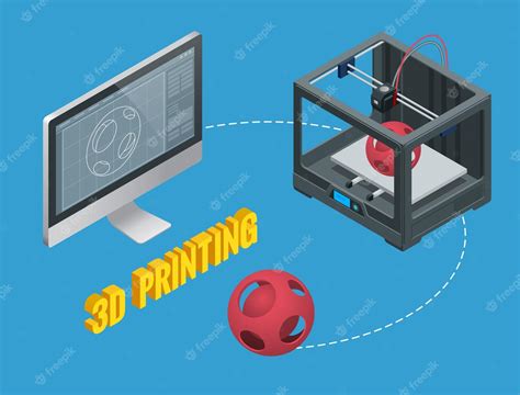 Premium Vector New Generation Of 3d Printing Machine Printing A Model