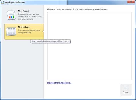 Sql Reporting Services No Dataset Available Stack Overflow