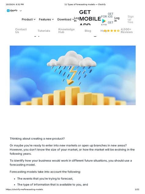 11 Types Of Forecasting Models — Clockify Pdf Forecasting Regression Analysis