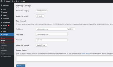 How To Use Writing Settings In Wordpress