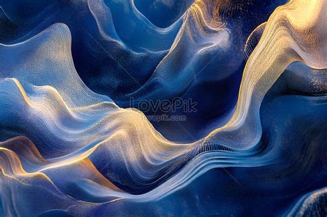 블루 그라디언트 웨이브 페인팅