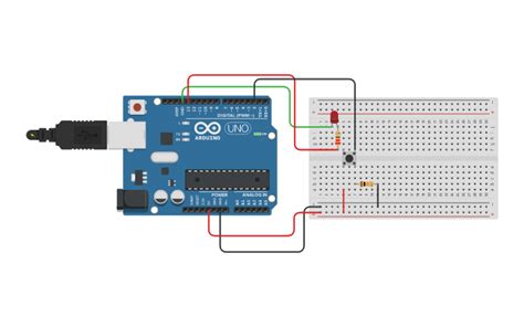 Circuit Design Push Button Tinkercad