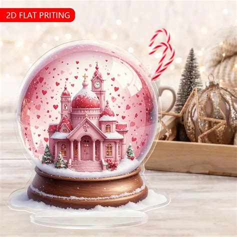 매력적인 핑크색 성 눈송이 아크릴 플라크 사무실 침실 장식 및 생일 기념일 발렌타인데이 크리스마스 선물에 완 Temu