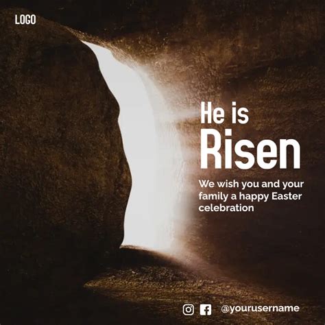 He Is Risen Template Art