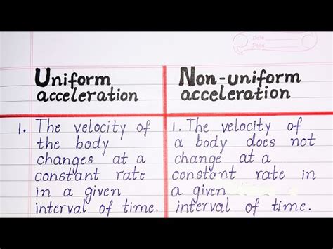 What Is The Difference Between Uniform Acceleration And Lesson