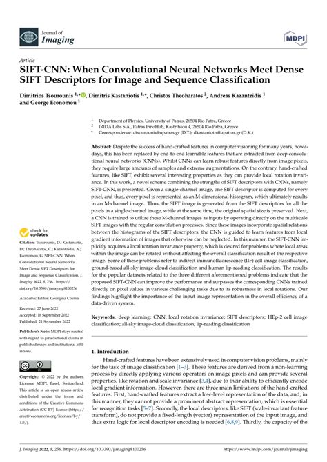 Pdf Sift Cnn When Convolutional Neural Networks Meet Dense Sift