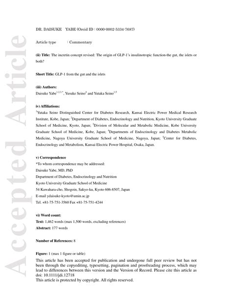 Pdf The Incretin Concept Revised The Origin Of Glp 1s
