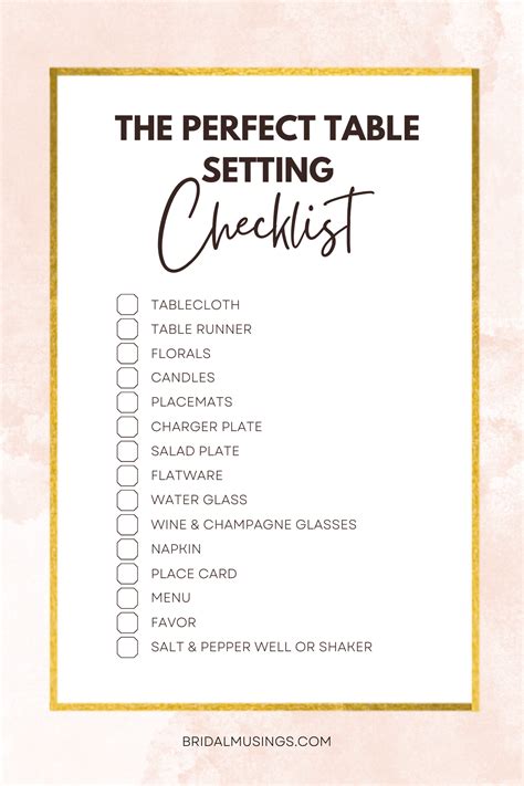 Table Setting Checklist How To Style Your Wedding Table