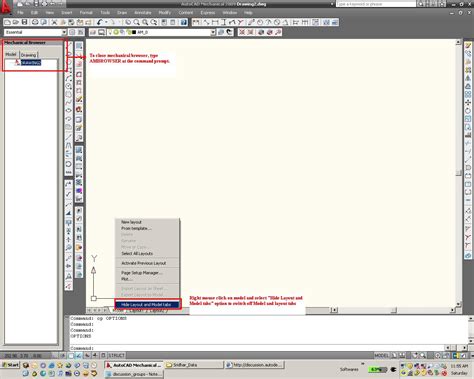 model layout tab blocking display autodesk community