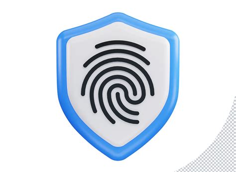 Fingerprint On Protect Shield 3d Icon Graphic By Crop3dbusiness