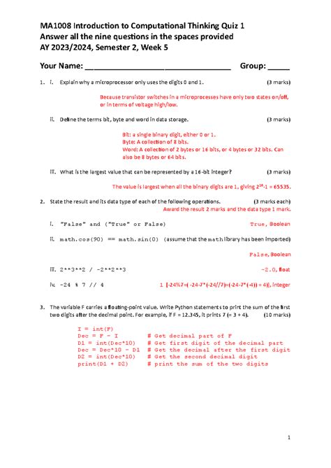 ca1 solution ay23 24 1 ma1008 introduction to computational thinking