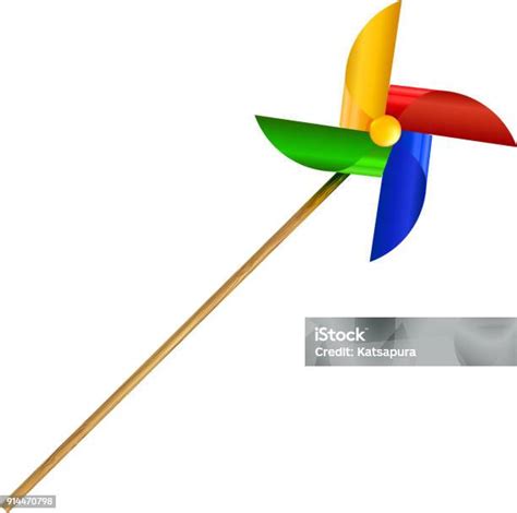 흰색 바탕에의 아기 장난감 바람개비 격리 벡터 일러스트 레이 션 가정 생활에 대한 스톡 벡터 아트 및 기타 이미지 가정 생활 곡선 공란 Istock