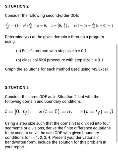 Solved SITUATION 2 Consider the following second-order ODE: | Chegg.com