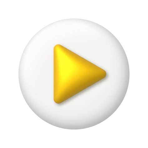 Premium Vector Golden Arrow On White Button Play Button 3d Realistic